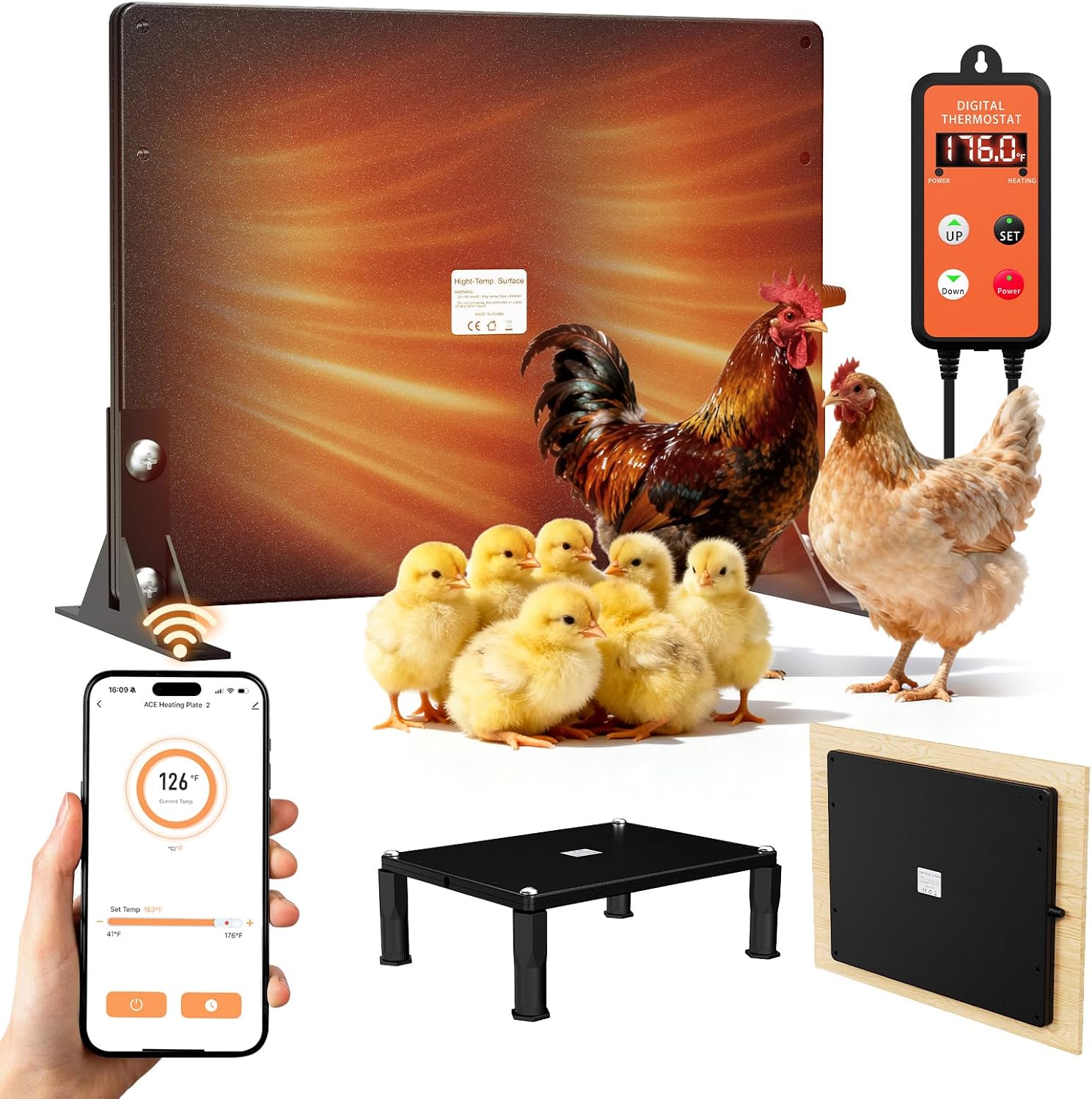 Amazon.com: MQAAUP 2-in-1 Chicken Coop Heater with APP & Thermostat ...