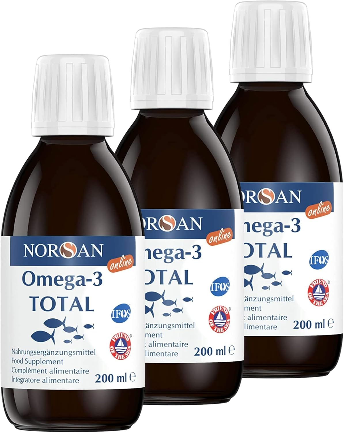 NORSAN Premium Omega 3 Fischöl Total Naturell hochdosiert 3er Pack (3x ...