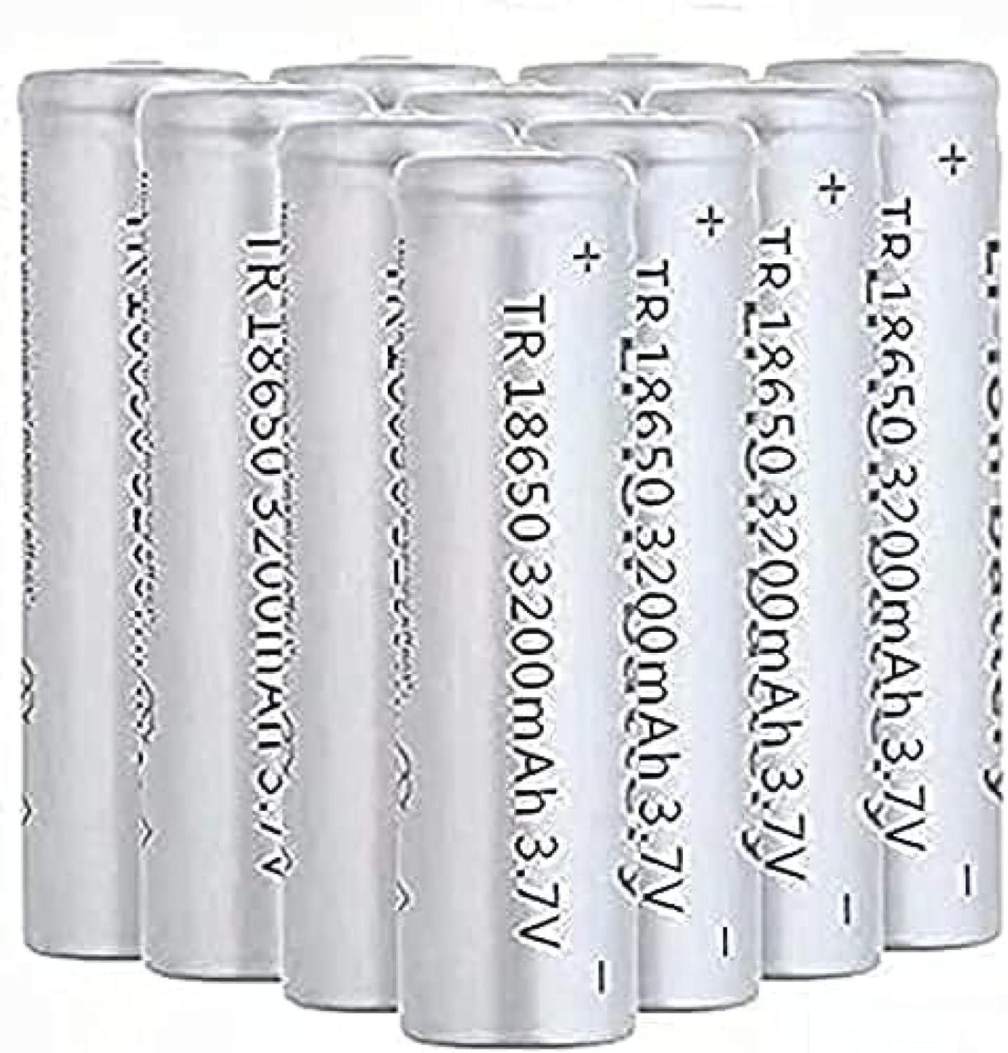 3.7 3200mAh Capacity Top Batteries for LED Headlamp Doorbells, 10PCS ...