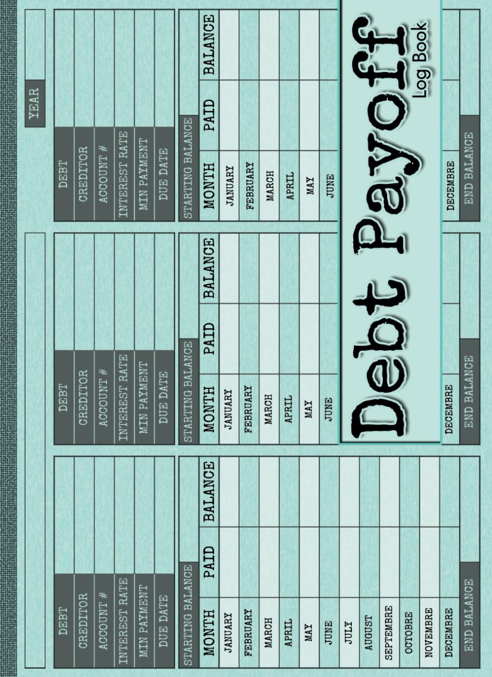 Debt Payoff Log Book: Yearly Debt Payoff Planner for Managing Multiple ...