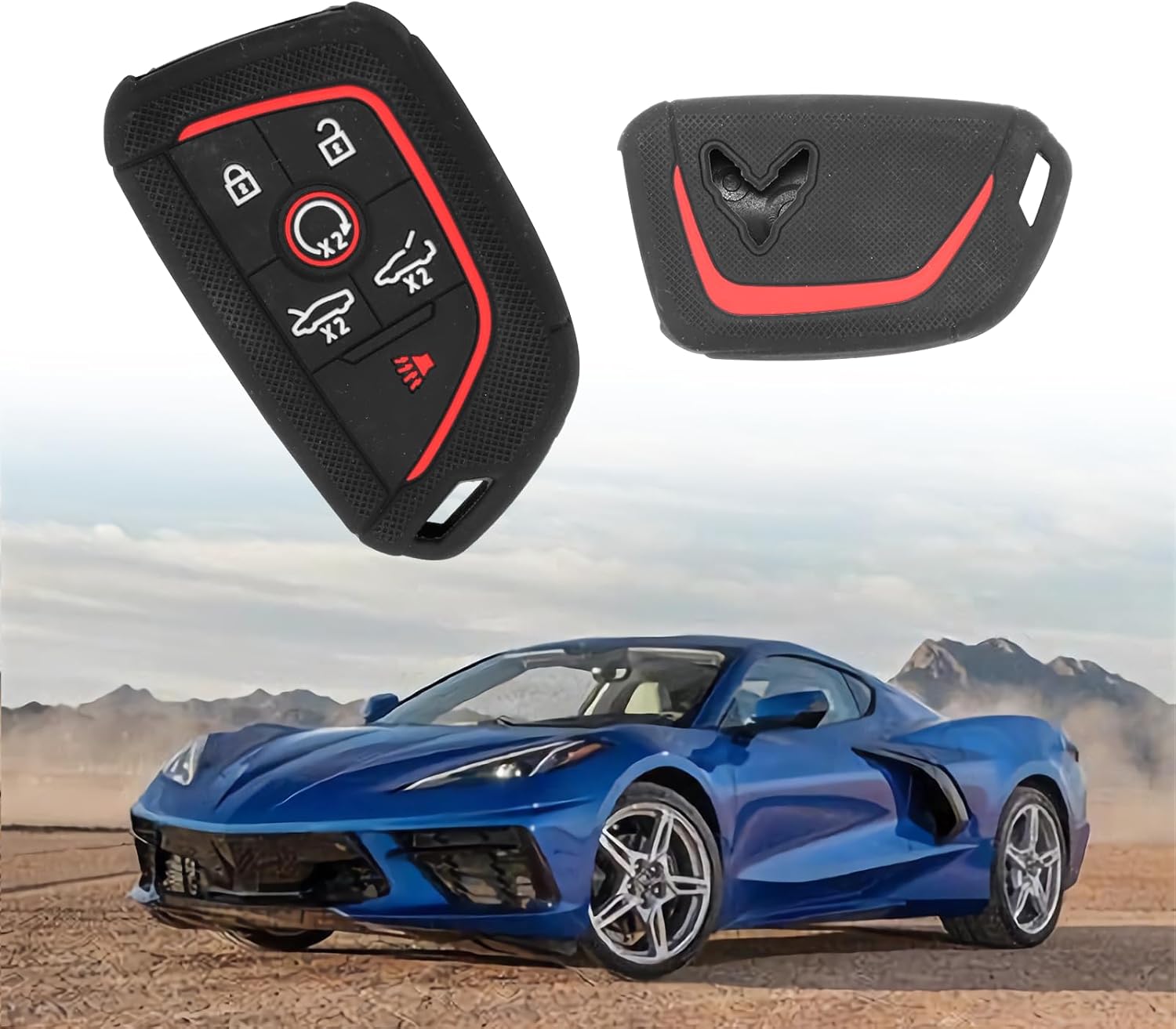 Amazon.com: Buttons Smart Remote Key Fob Case Cover Chain fit for ...