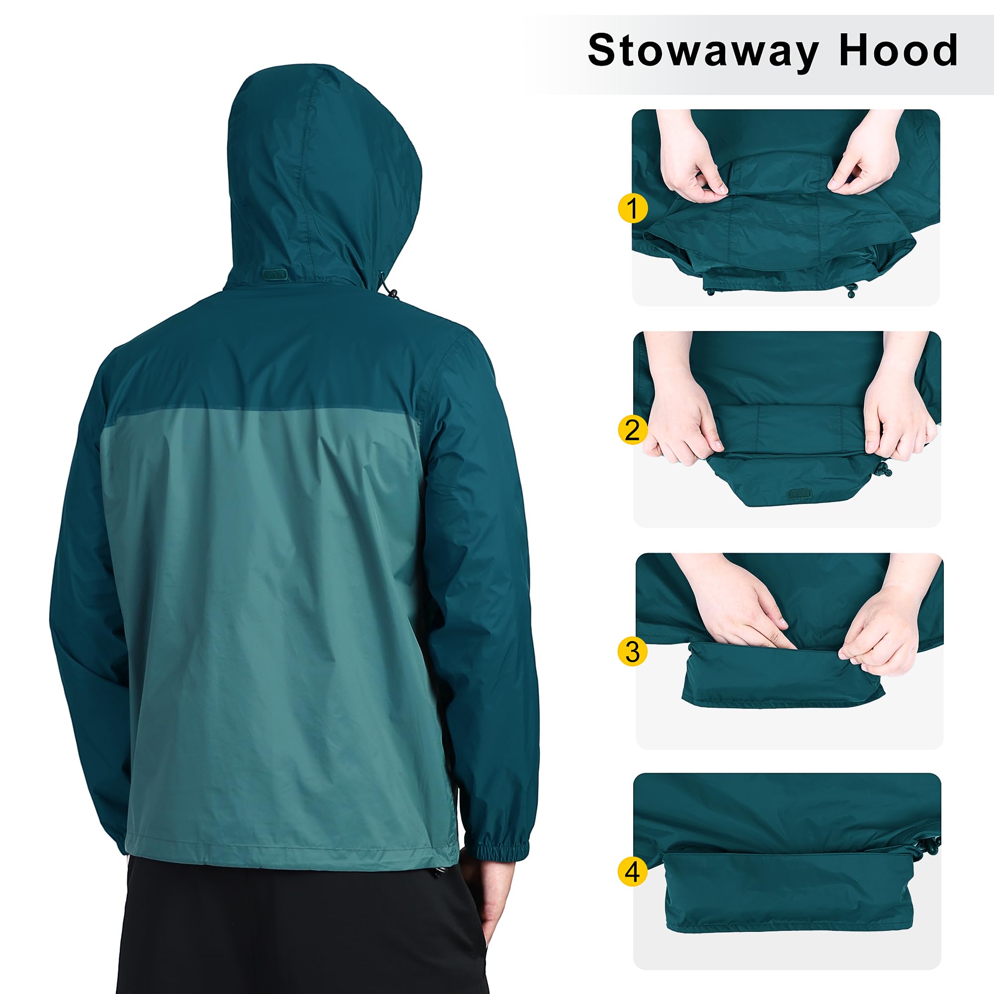 Snapklik.com : Outdoor Ventures Mens Rain Jacket Waterproof Lightweight ...