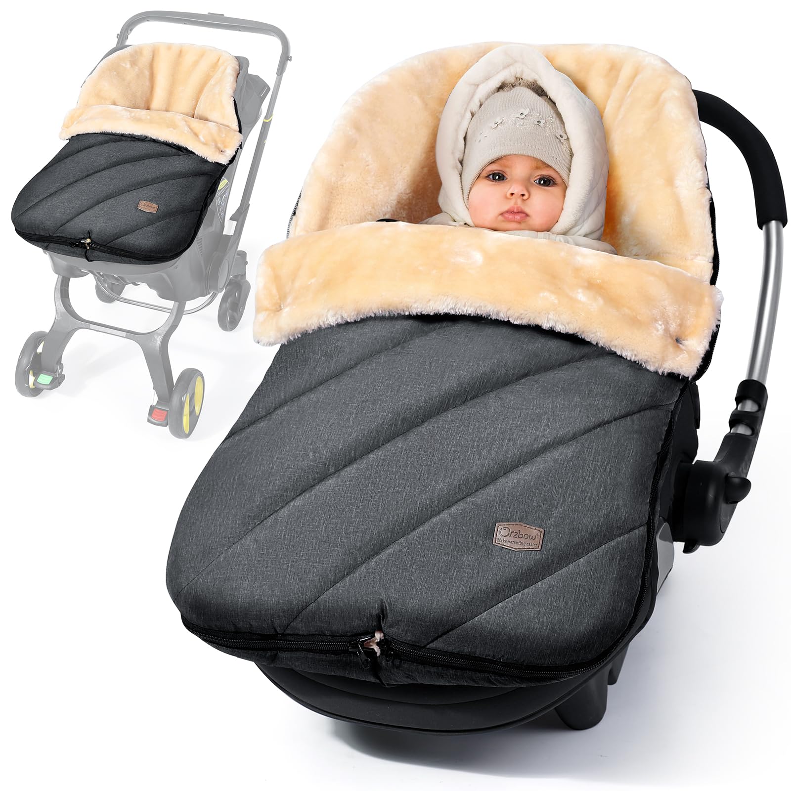 Amazon.com: Orzbow Faux Sheepskin Winter Car Seat Cover for Babies ...