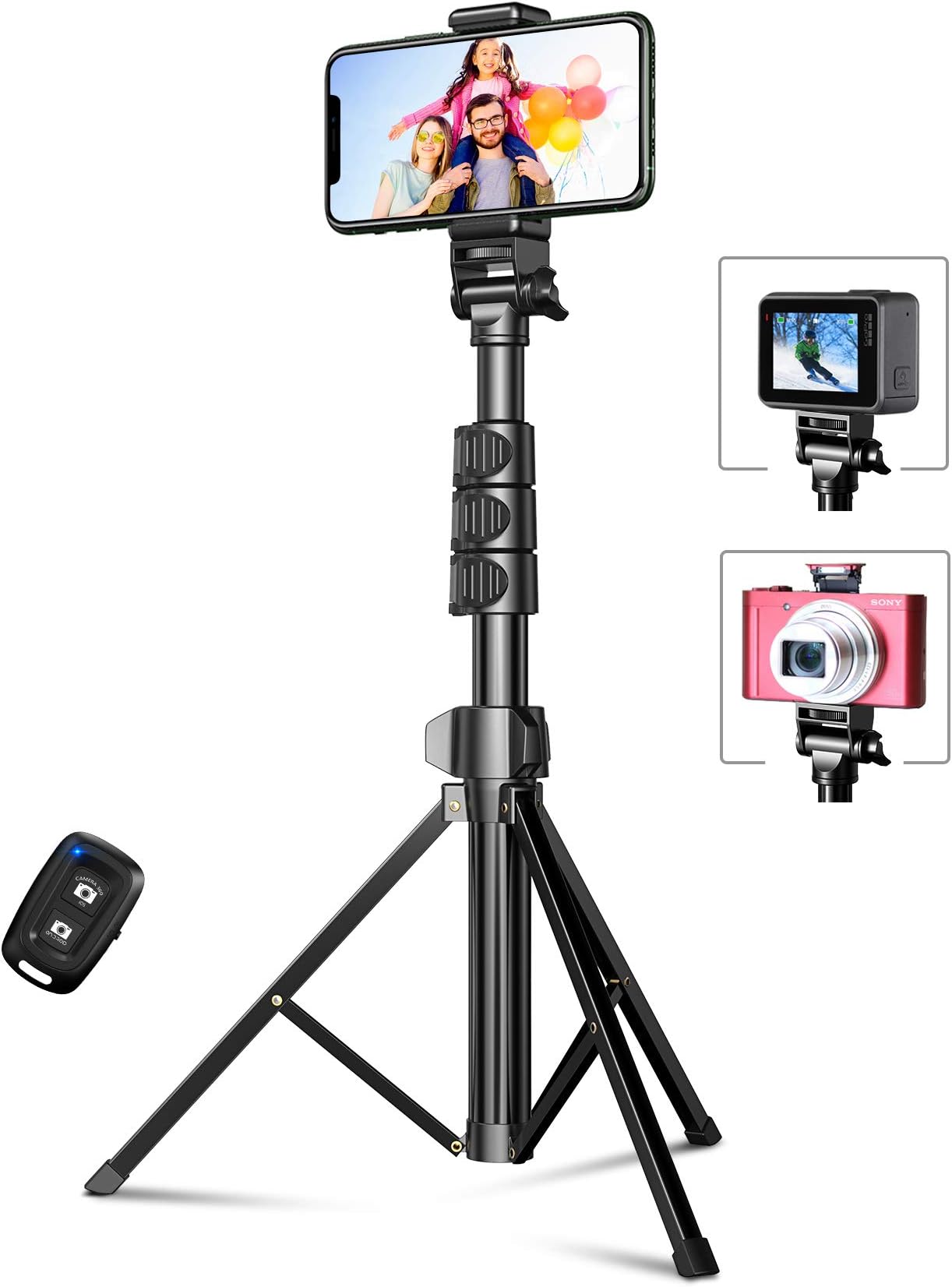 Handy Stativ Erweiterbar 142 cm, Selfie Stick Stativ mit Fernbedienung ...