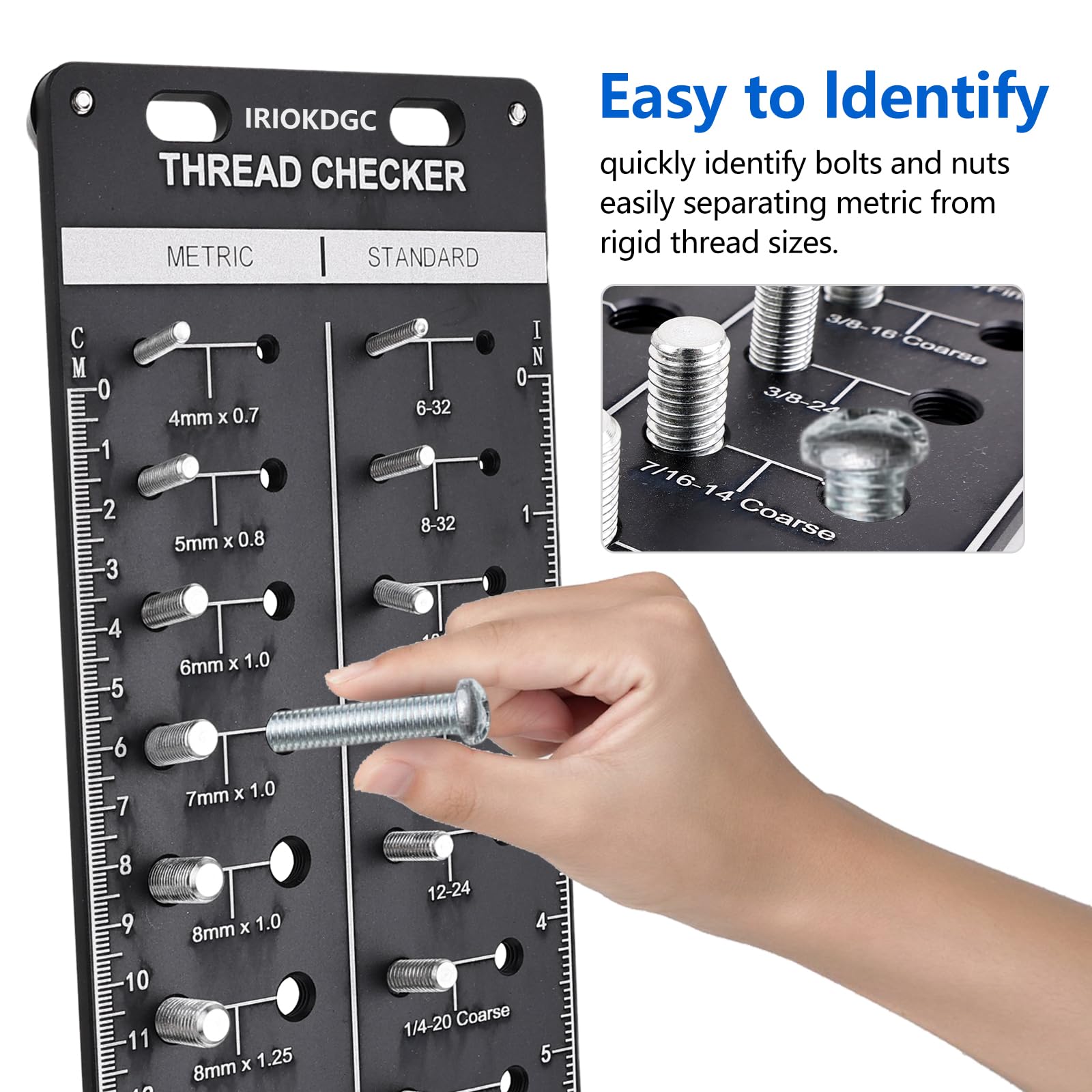 Sae And Metric 42 Nut And Bolt Thread Checker Standard And Metric, 17 ...