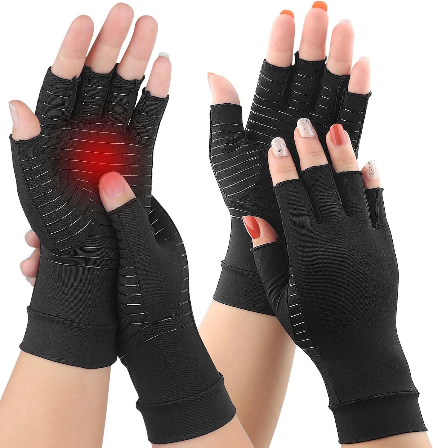 Amazon.com: 2Pairs Copper Arthritis Compression Gloves for Women Men ...