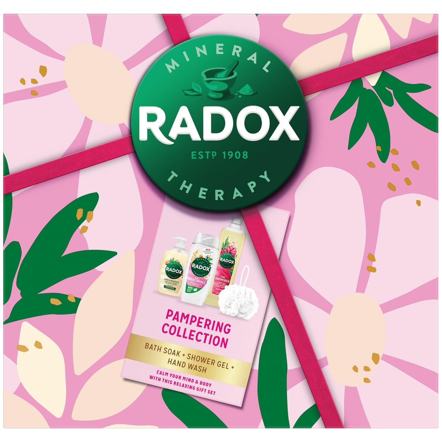 New Radox Pampering Collection Gift Set Includes Pampered Bath Soak ...