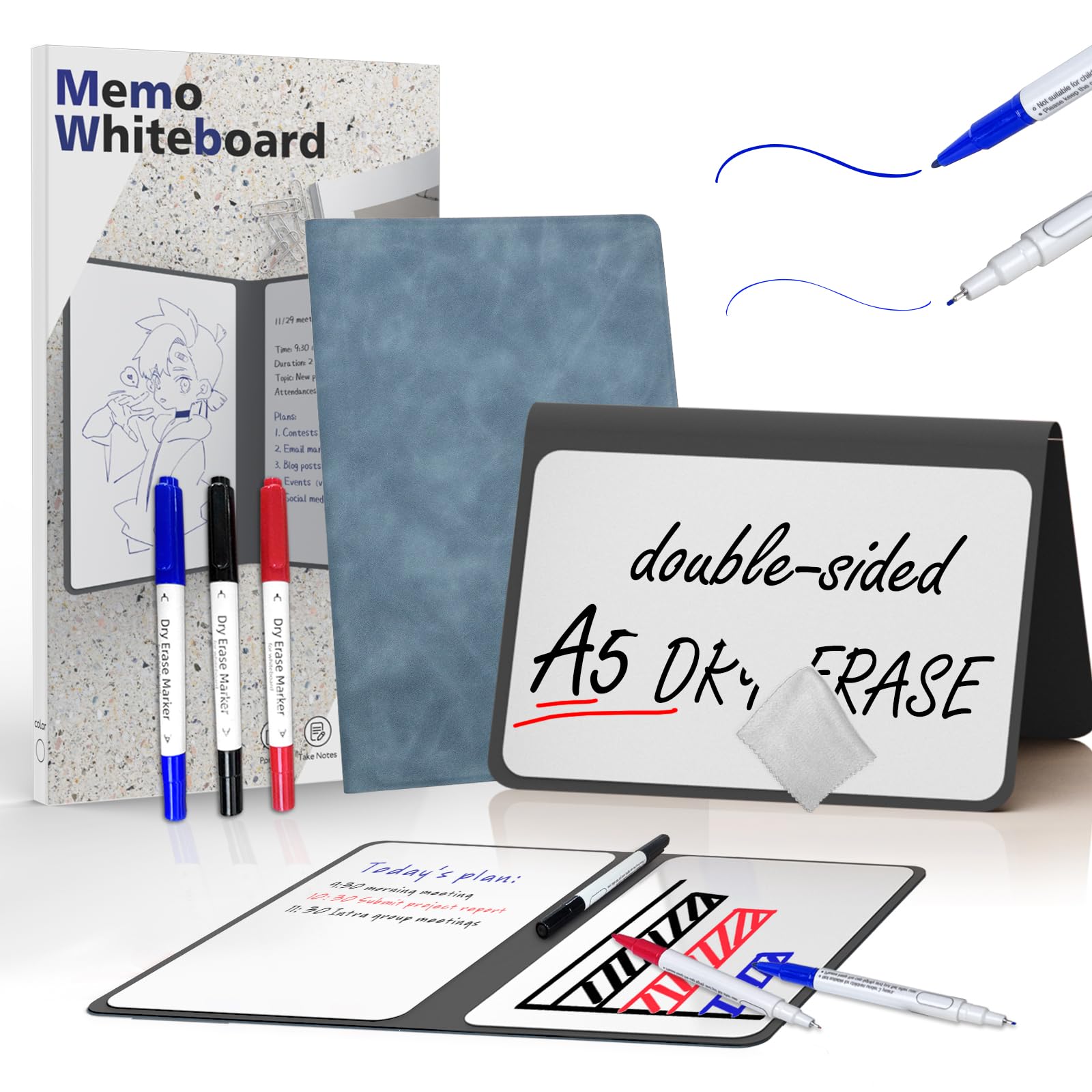 NEWYES Dry Erase Small Whiteboard A5 Notepad, Mini Desk White Boards ...