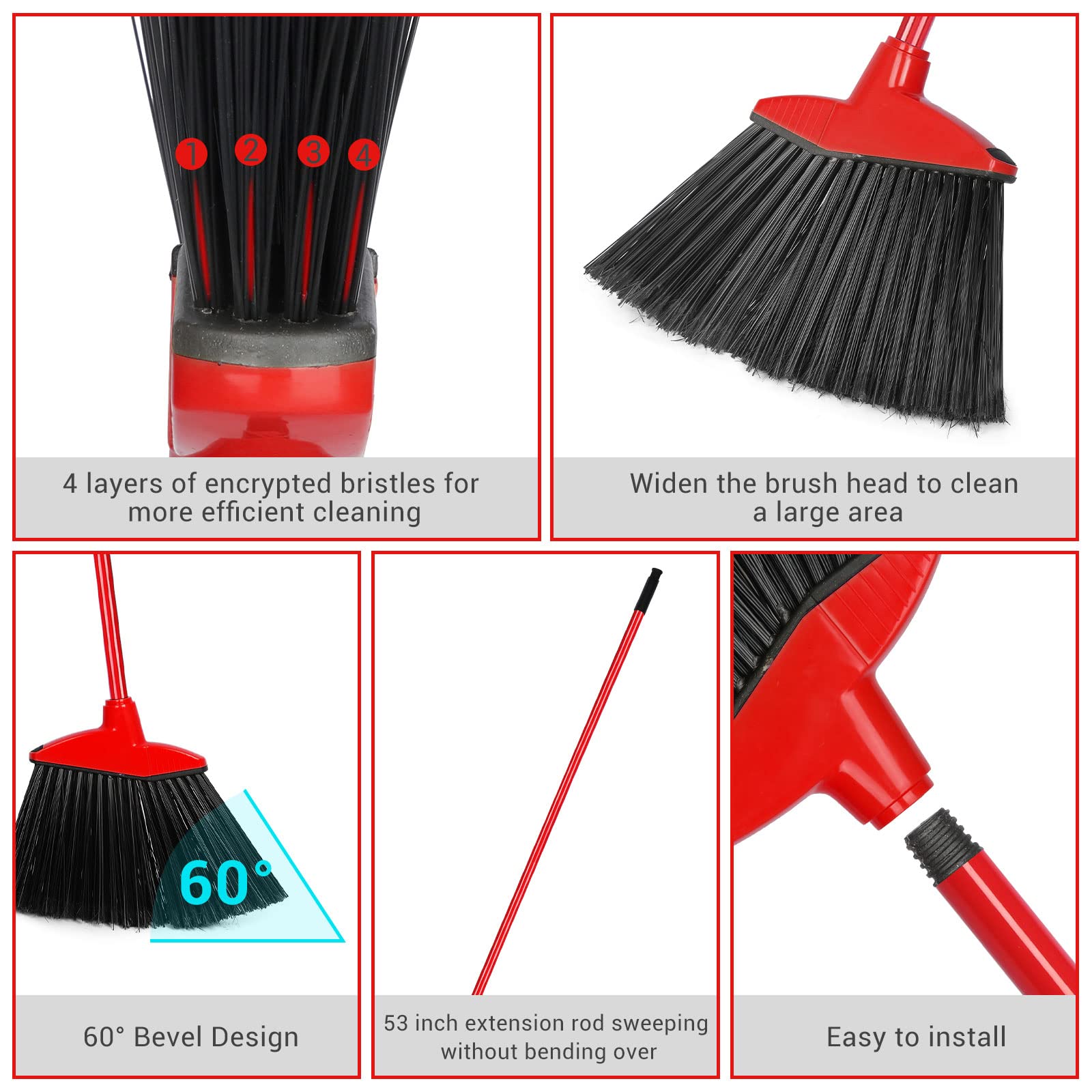 12 Pack Angle Broom Bulk Commercial Broom Household Heavy Duty Broom ...