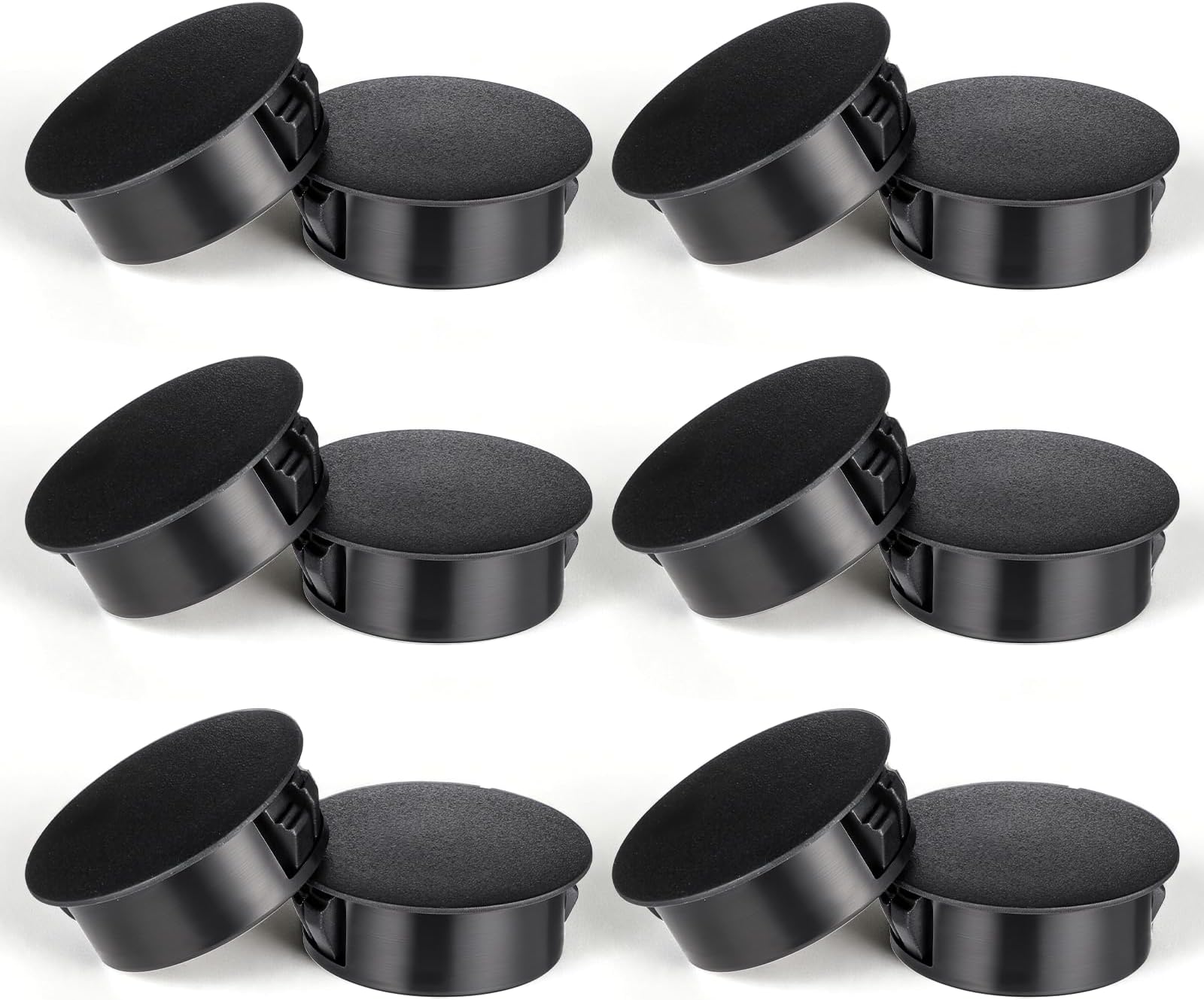 25mm/1" Black Hole Plugs,12PCS Plastic Flush Type Panel Plugs Fastener ...