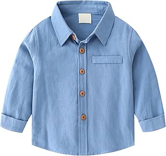 Amazon.com: Toddler Boys Button Down Shirts Kids Long Sleeve niform ...