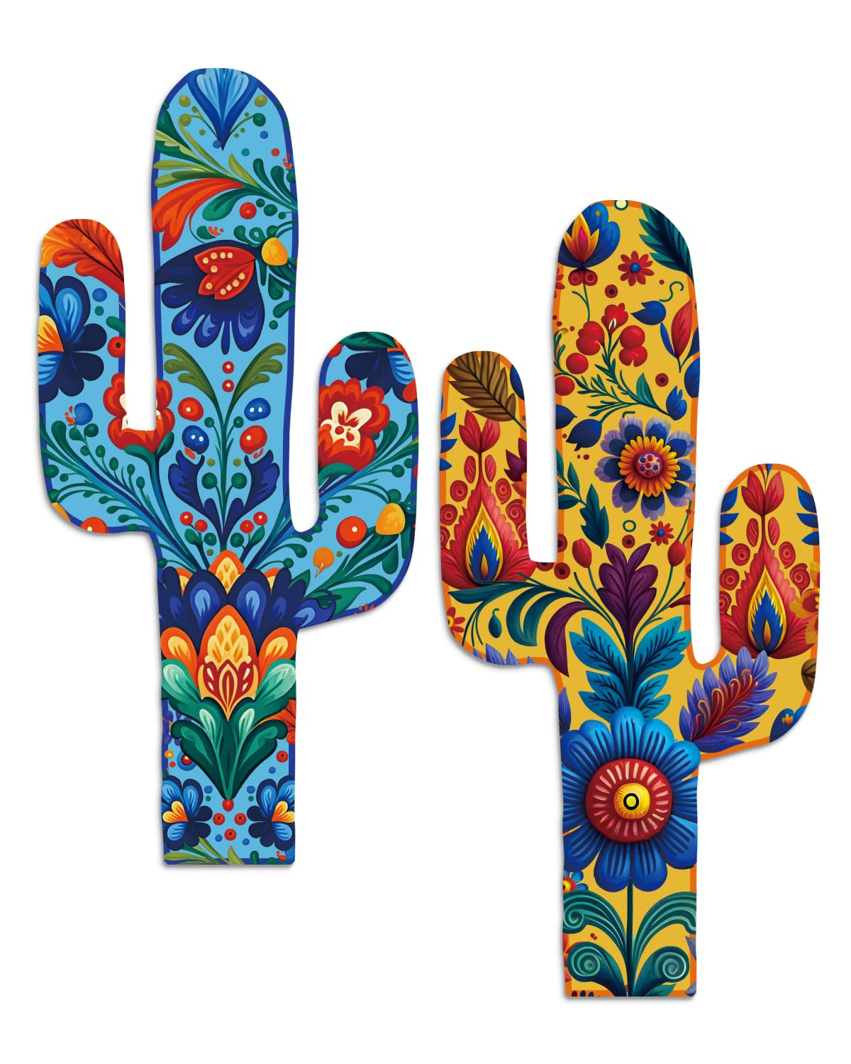 Amazon.com: Putuo Decor Aztec Cactus Wall Decor Set of 2, Western ...