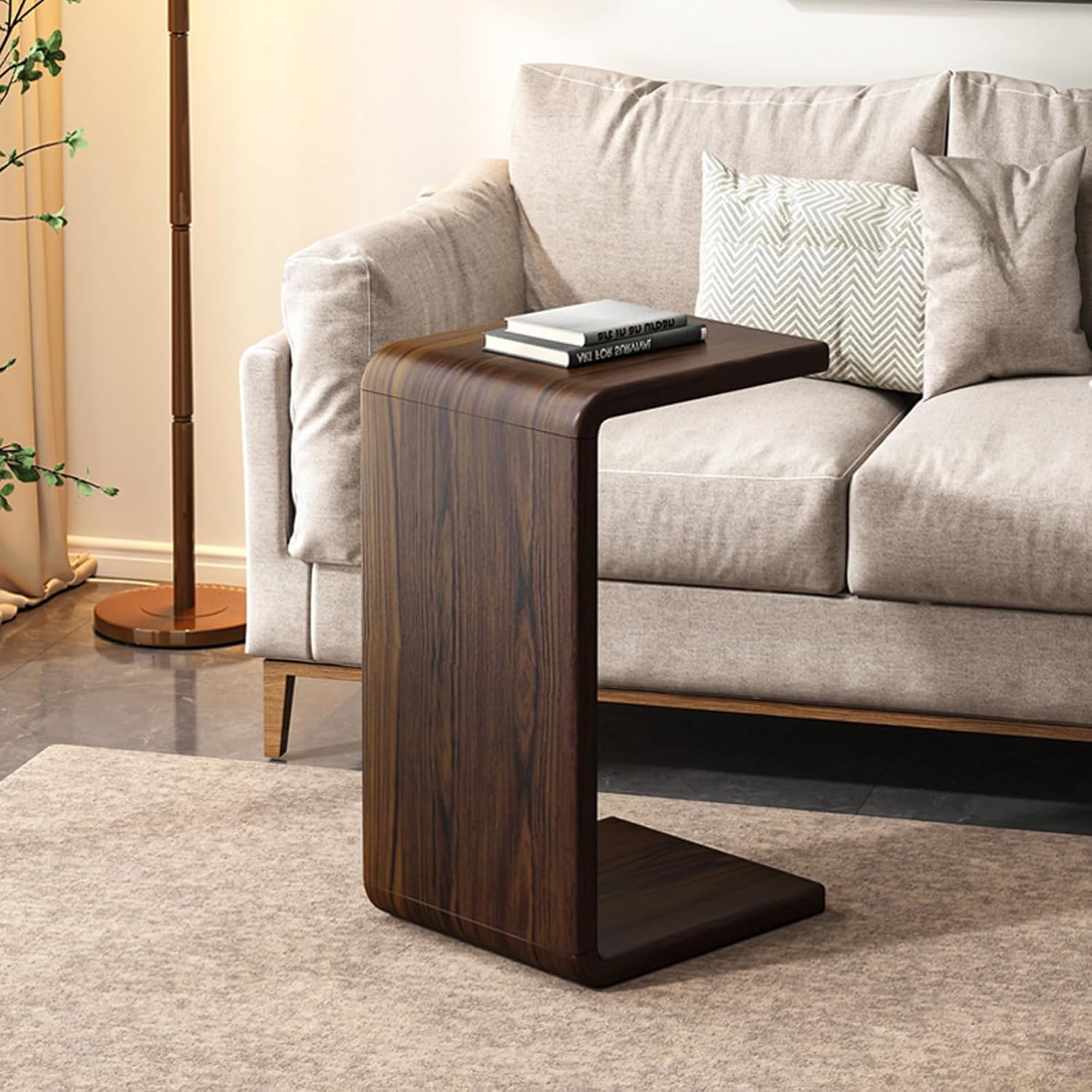 Amazon.com: C Shaped Side Table, Wood End Table for Couch, Sofa and Bed ...