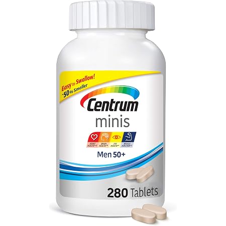 Amazon.com: Centrum Minis Men 50+ (280 Count) Multivitamin/Multimineral ...