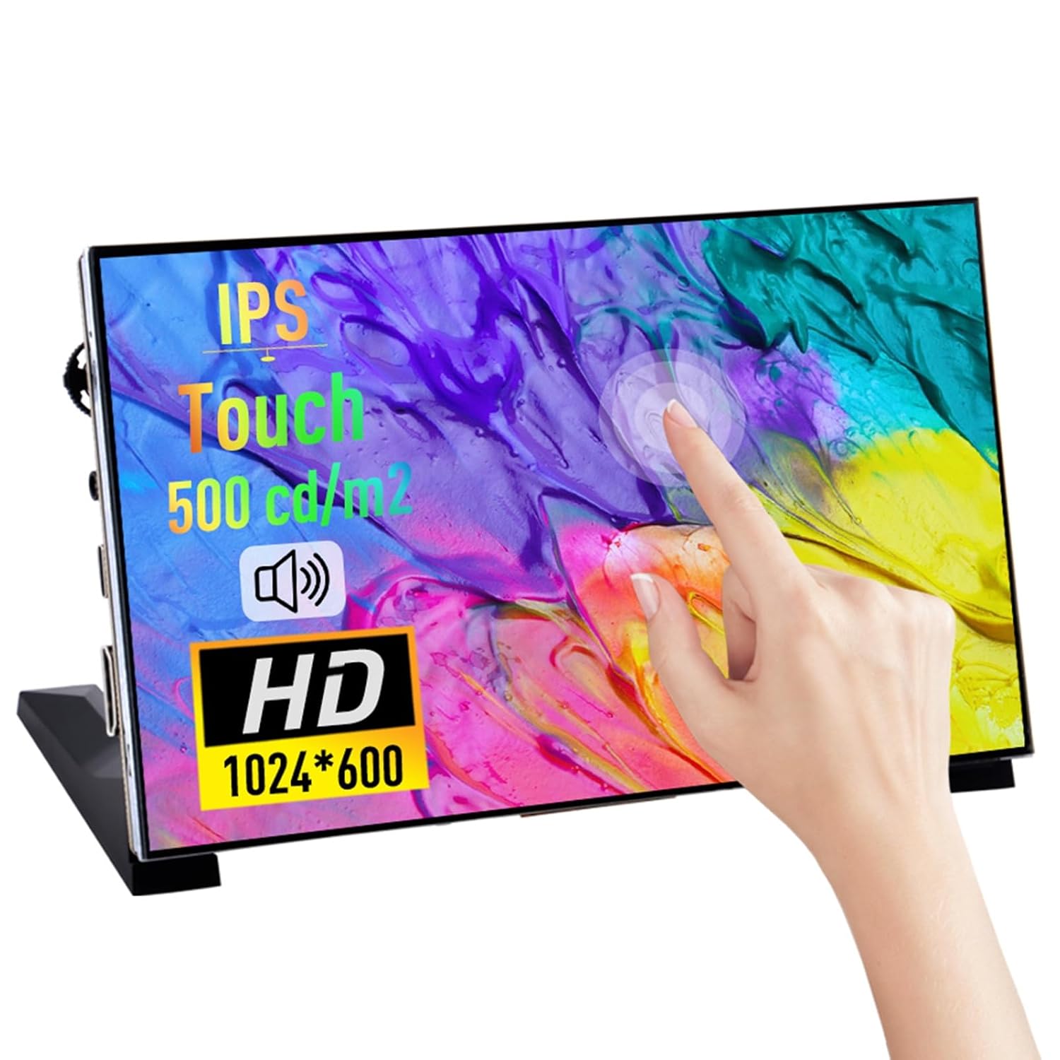 GeeekPi 7 Inch Capacitive Touchscreen Monitor, 1024x600 IPS LCD Display ...