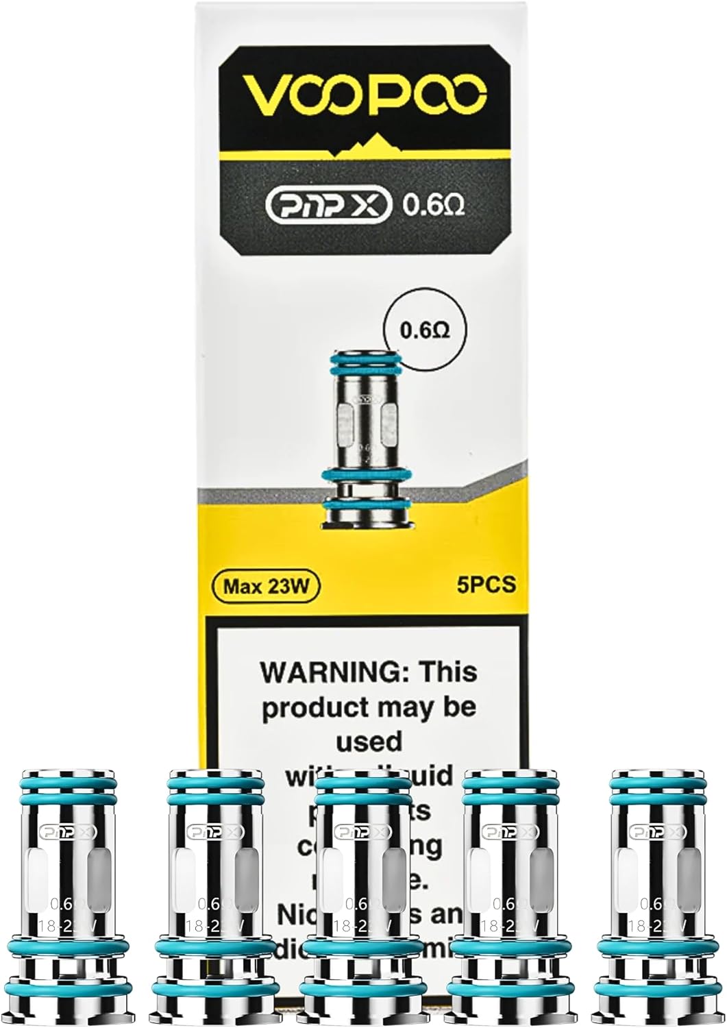 Voopoo PNP X Coils [0.6ohm | 18W-23W] 5 Pack - RDL & MTL Vaping, Mesh ...