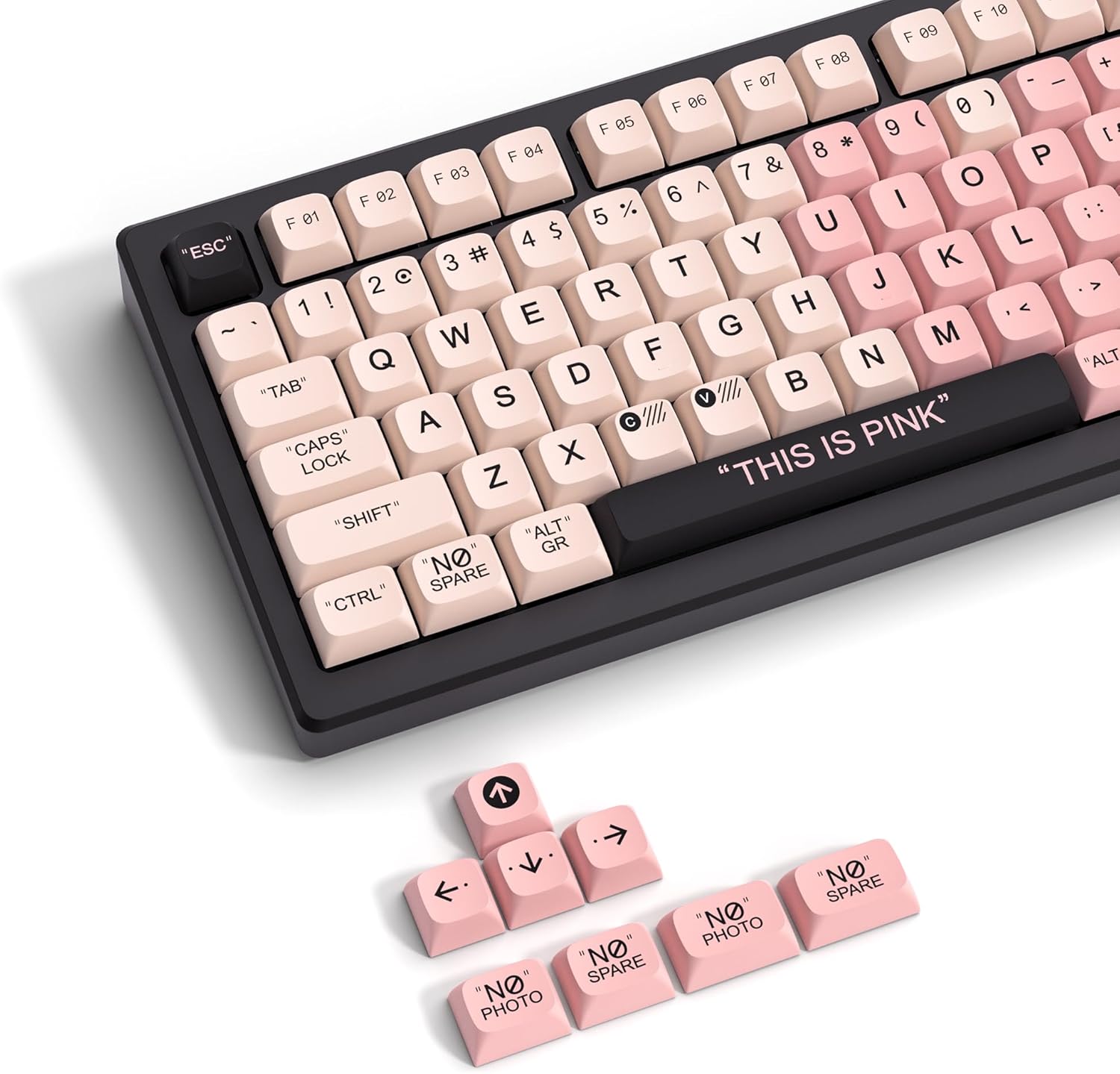 Amazon.com: XVX PBT Keycaps - Pink XDA Profile Keycaps 75 Percent, Dye ...