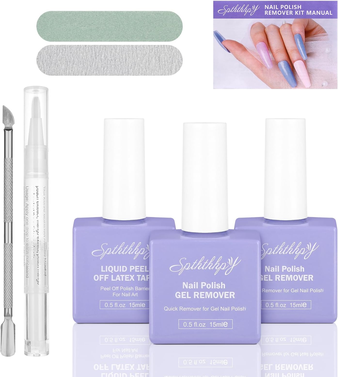 Amazon.com : SPTHTHHPY Gel Nail Polish Remover Kit,2Pcs Gel Polish ...