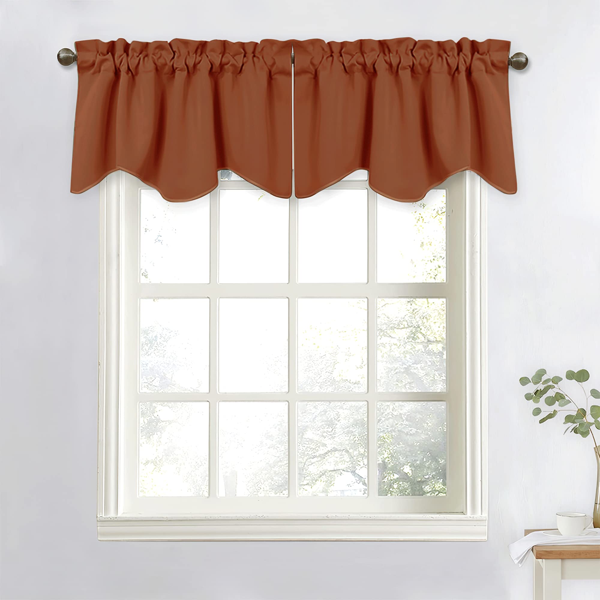 Amazon.com: NICETOWN Burnt Orange Valances for Windows, Rod Pocket ...
