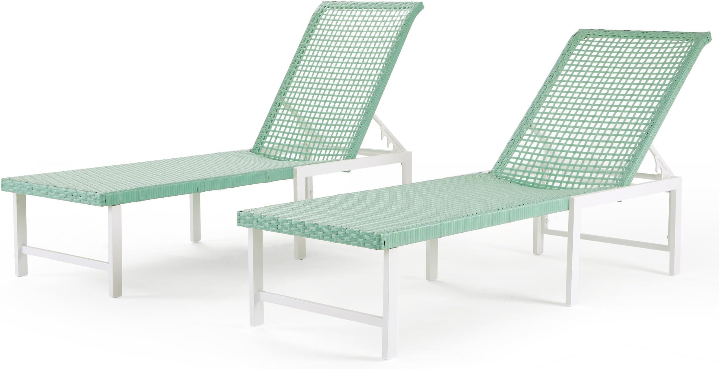 Amazon.com : Eongdn Outdoor Chaise Lounge Chair Set of 2, Rattan Aluminum All Weather Pool ...