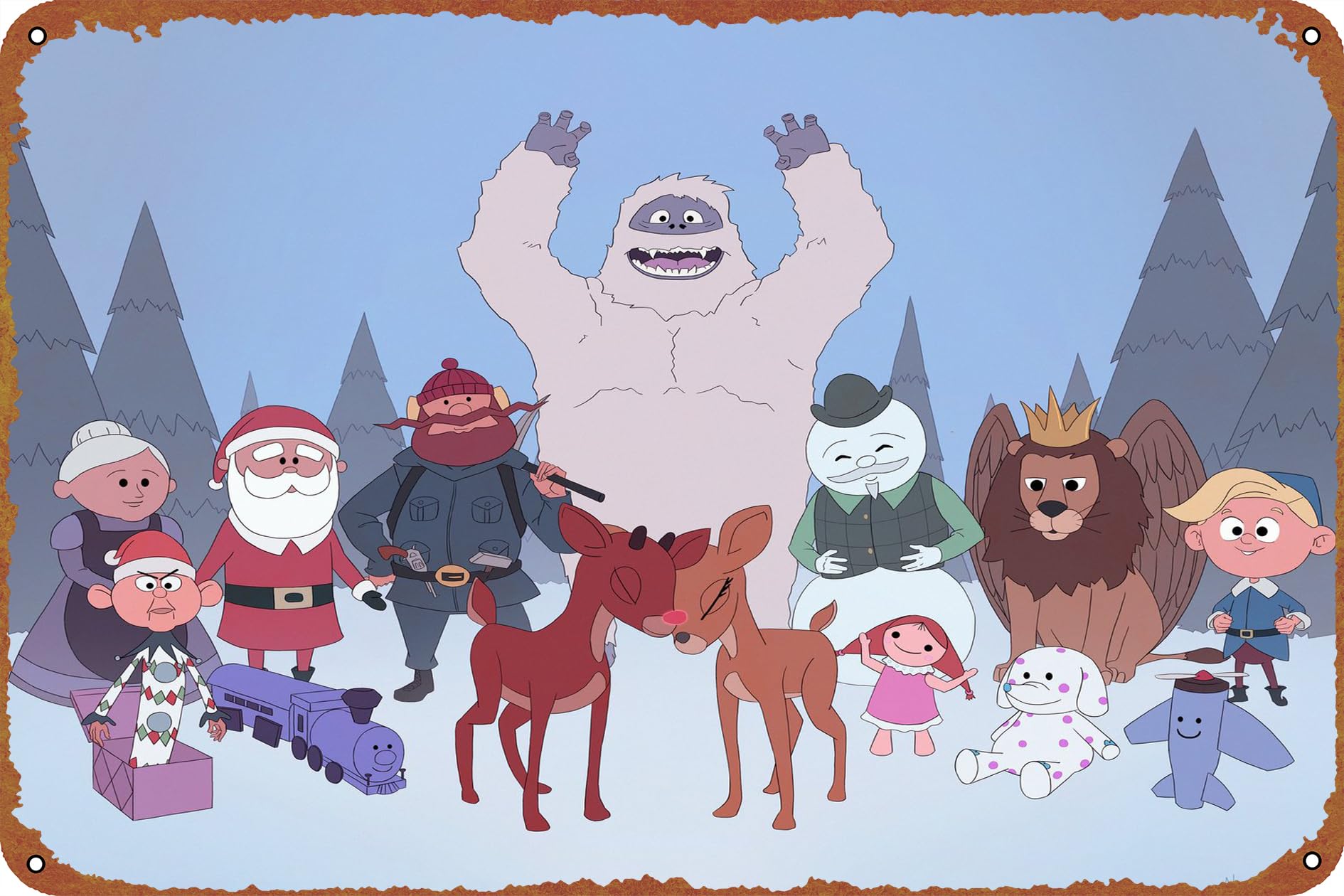 Amazon.com : Rudolph and Friends Poster Retro Vintage Funny Metal tin ...