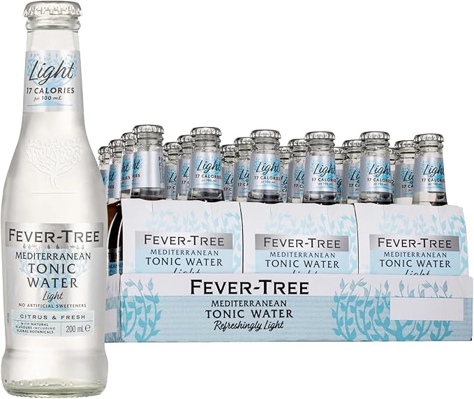 Fever-Tree Light Mediterranean Tonic Water, Premium Quality Sparkling ...