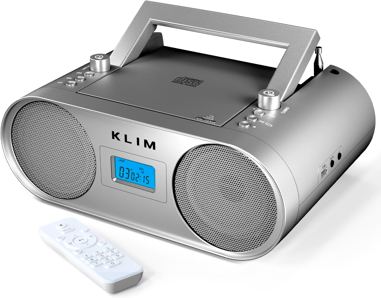 KLIM Boombox B4 Reproductor de CD Sistema de audio portátil + radio AM ...