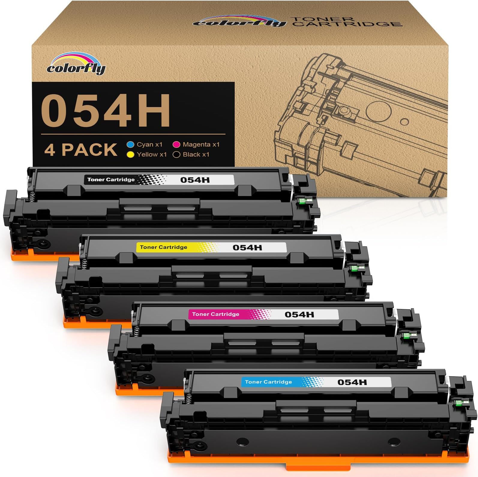 054H 054 CRG-054H CRG-054 Kompatibel für Canon 054H Toner Set 054 ...