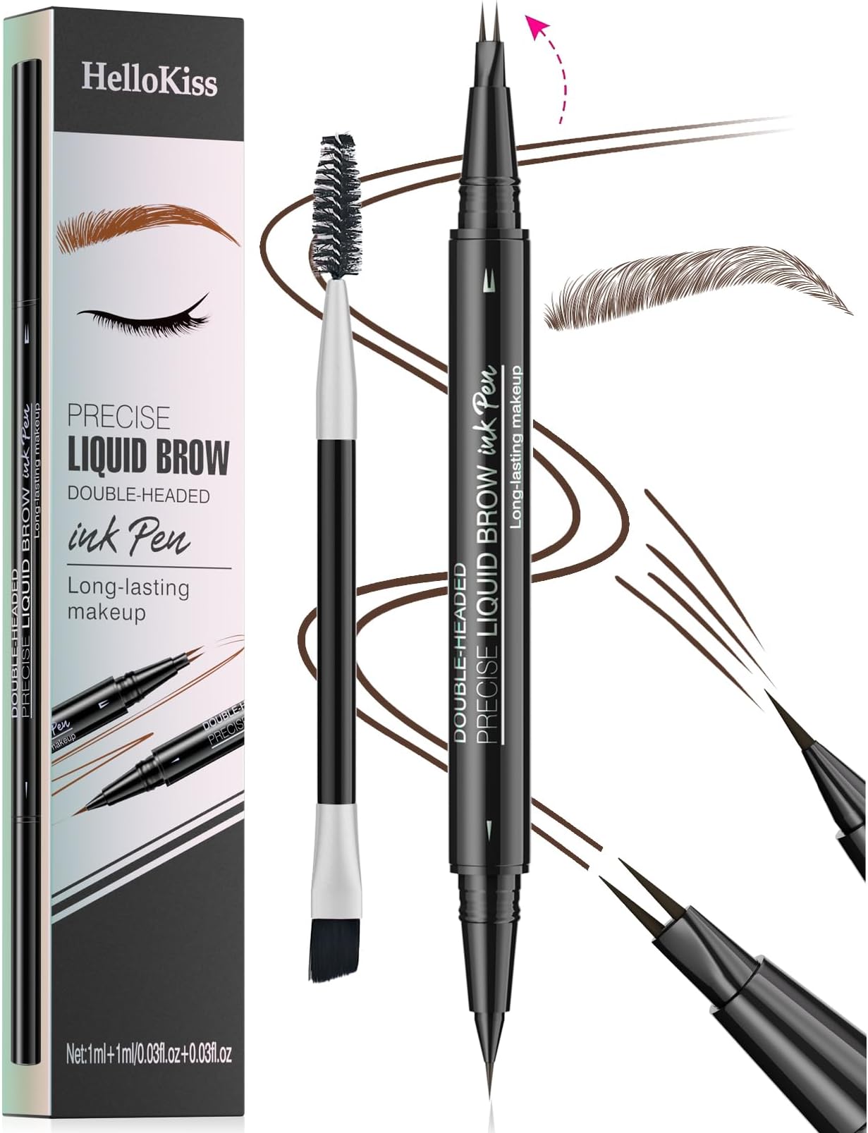 Amazon.com : Yulinlon Q707 4 Tipped Precise Brow Pen – Long-Lasting ...