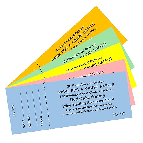Amazon.com: 500 Custom Printed Raffle Tickets For Your Fundraiser! Your ...