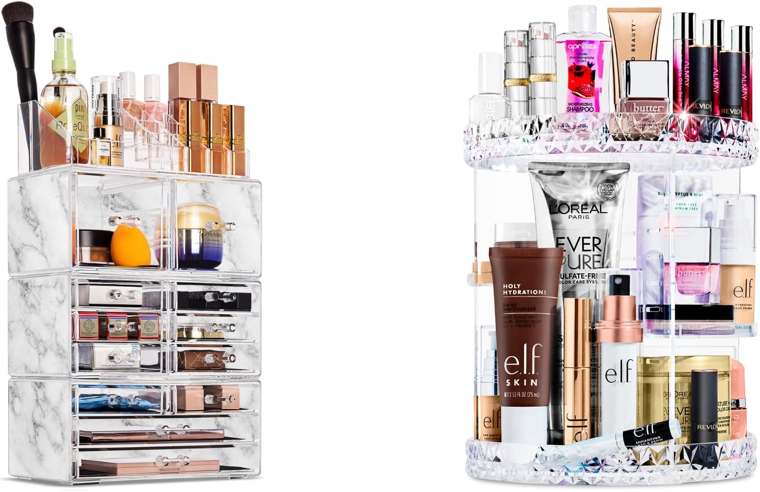 Amazon.com: Sorbus Beauty Makeup Tower and Rotating Makeup Carousel Set ...