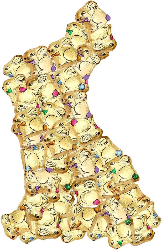 20 x Easter Chocolate Bunnies Bulk Milk Chocolate Gold Easter Bunnies ...