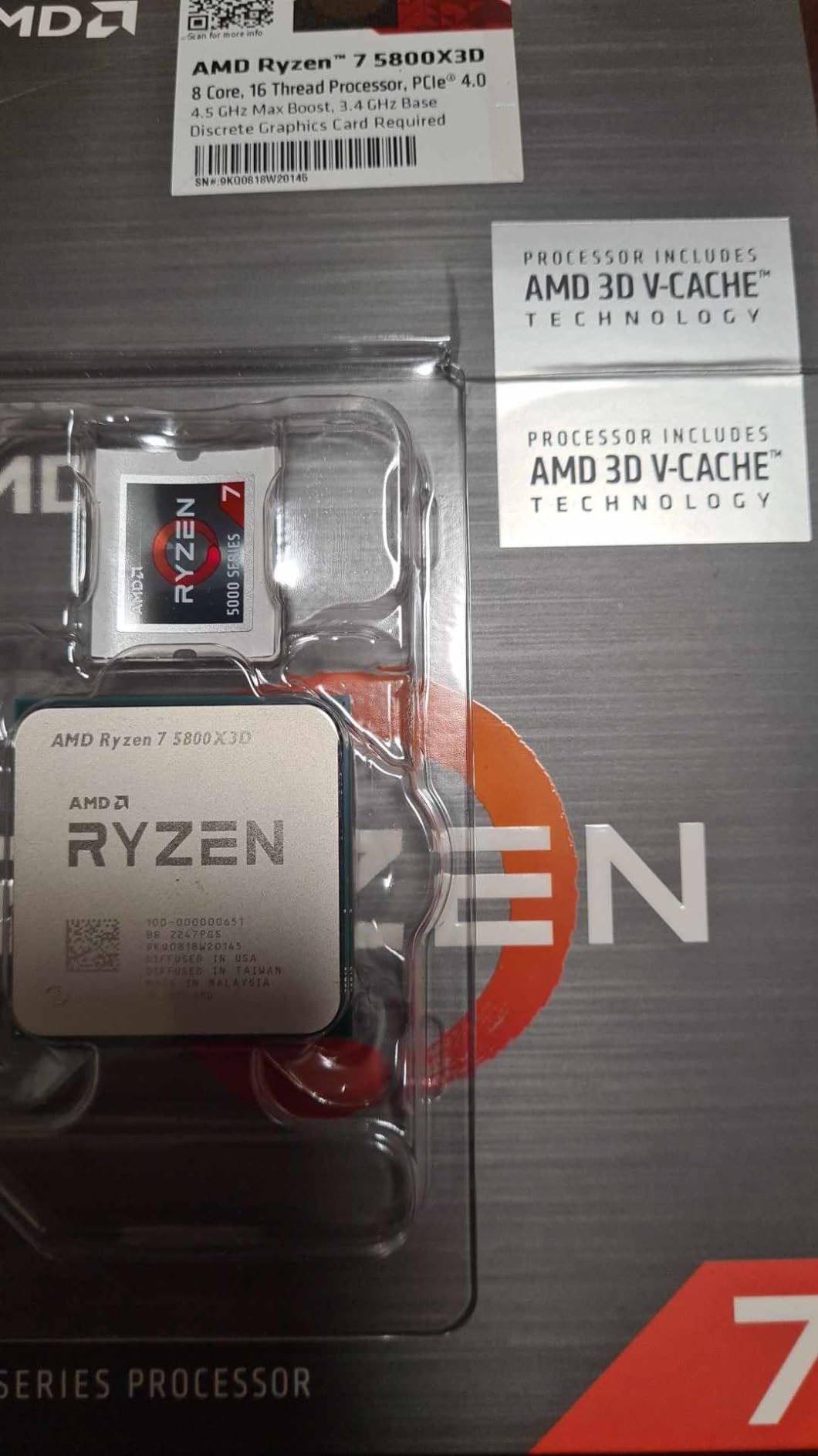 AMD Ryzen 7 5800X3D Processor (Base Clock: 3.4GHz, max. Power Clock: up ...