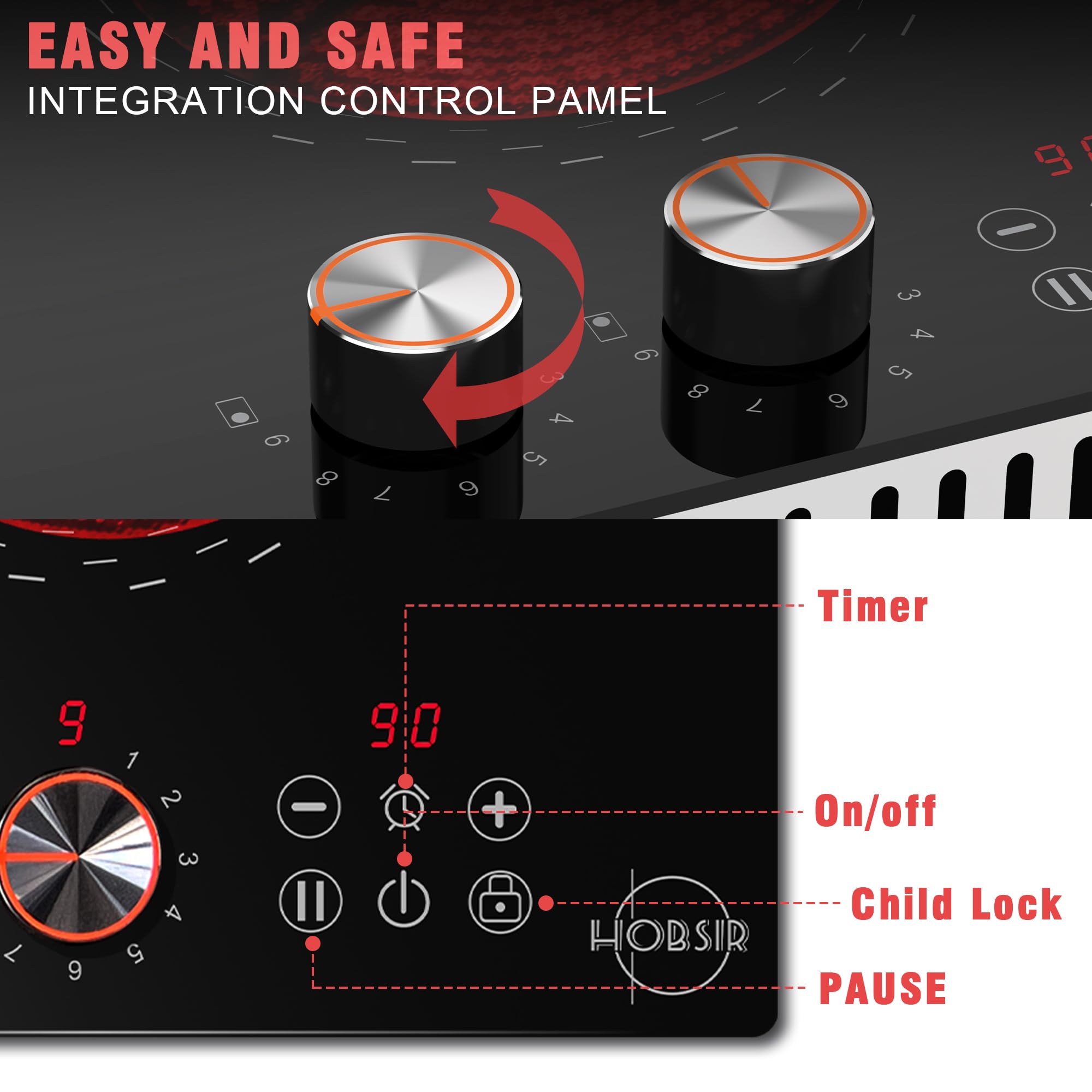 Snapklik.com : Plug-in 2 Burner Electric Cooktop, 120v Knob Electric ...