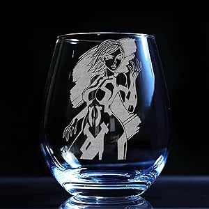 Amazon.com | HALO CORTANA Engraved Stemless Wine Glass | 17oz Rim ...