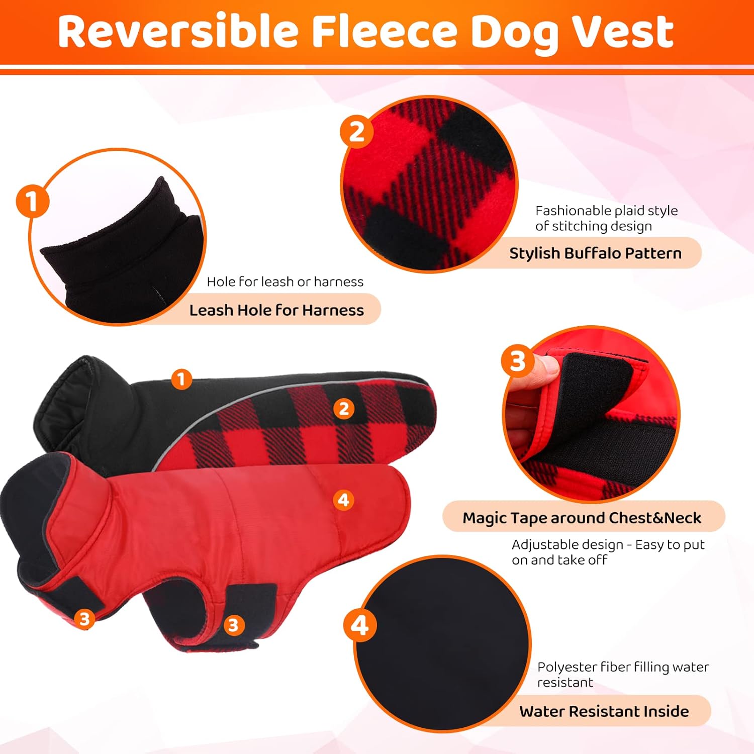 MIGOHI Winter Dog Coat, Reversible Waterproof Reflective Dog Jacket ...