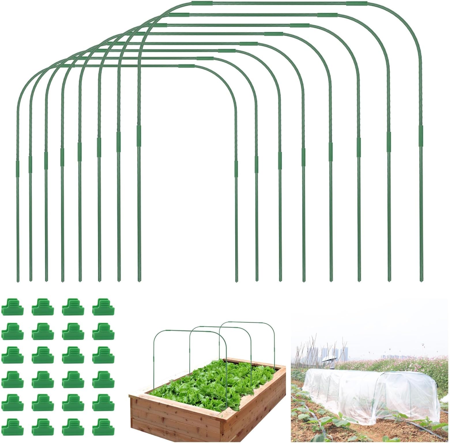 Amazon.com : Senwow Garden Greenhouse Hoops, Garden Hoops for Raised ...