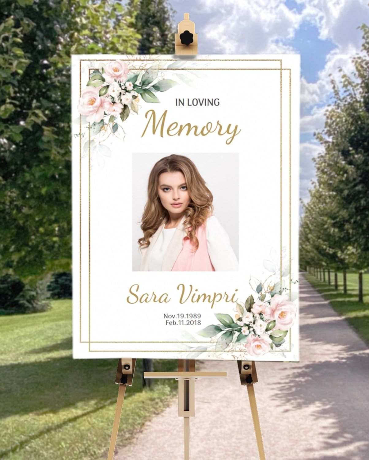 Amazon.com: Venys Floral Celebration Of Life Sign/Poster/Canvas, Custom ...