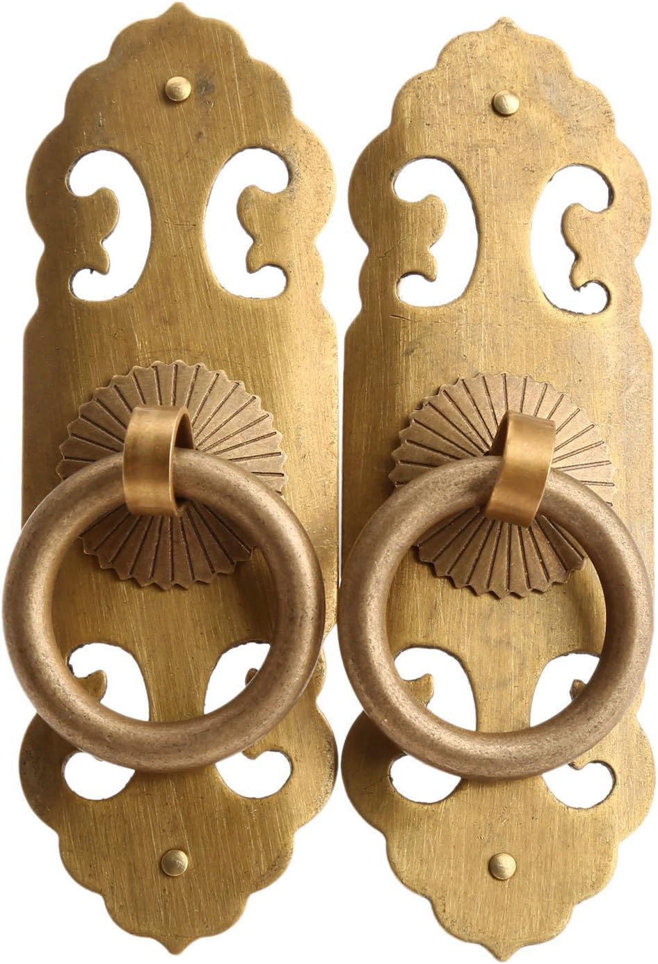 Door Drawer Brass Face Plate Handle Knocker Pull Knob Cabinet Lock ...