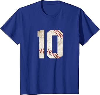 Amazon.com: 10 Baseball Jersey Number T-Shirt for Team Fan Player #10 ...