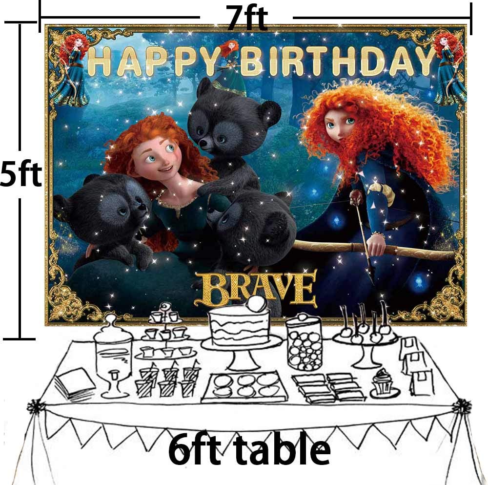 Brave Backdrops Princess Merida Banner Brave Theme Birthday for ...