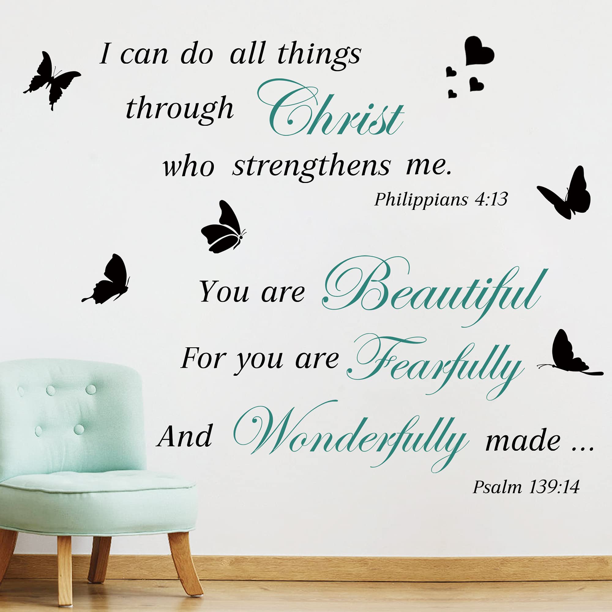 Large Bible Verse Wall Decals Christian Scripture Vinyl Wall Art ...