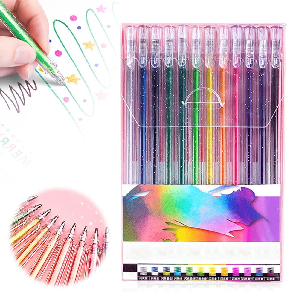 Amazon.com : JUDUNA Glitter Gel Pen Set, 2024 New Glitter Gel Pens for ...