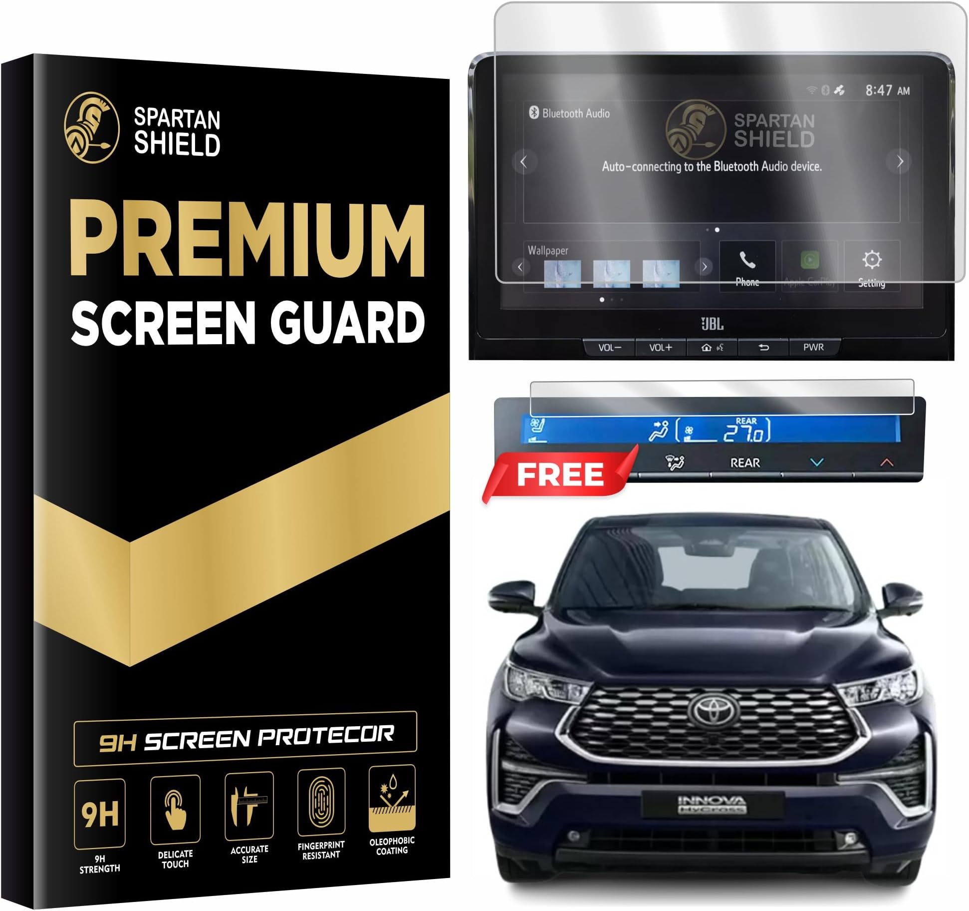 Spartan Shield 9H Touch Screen Guard For TOYOTA INNOVA HYCROSS ZX ZXO ...