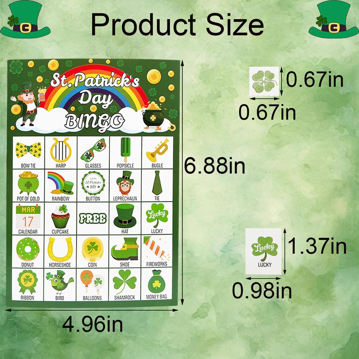 Snapklik.com : 33pcs St Patricks Day Cards For Bingo Game, 24 Players ...