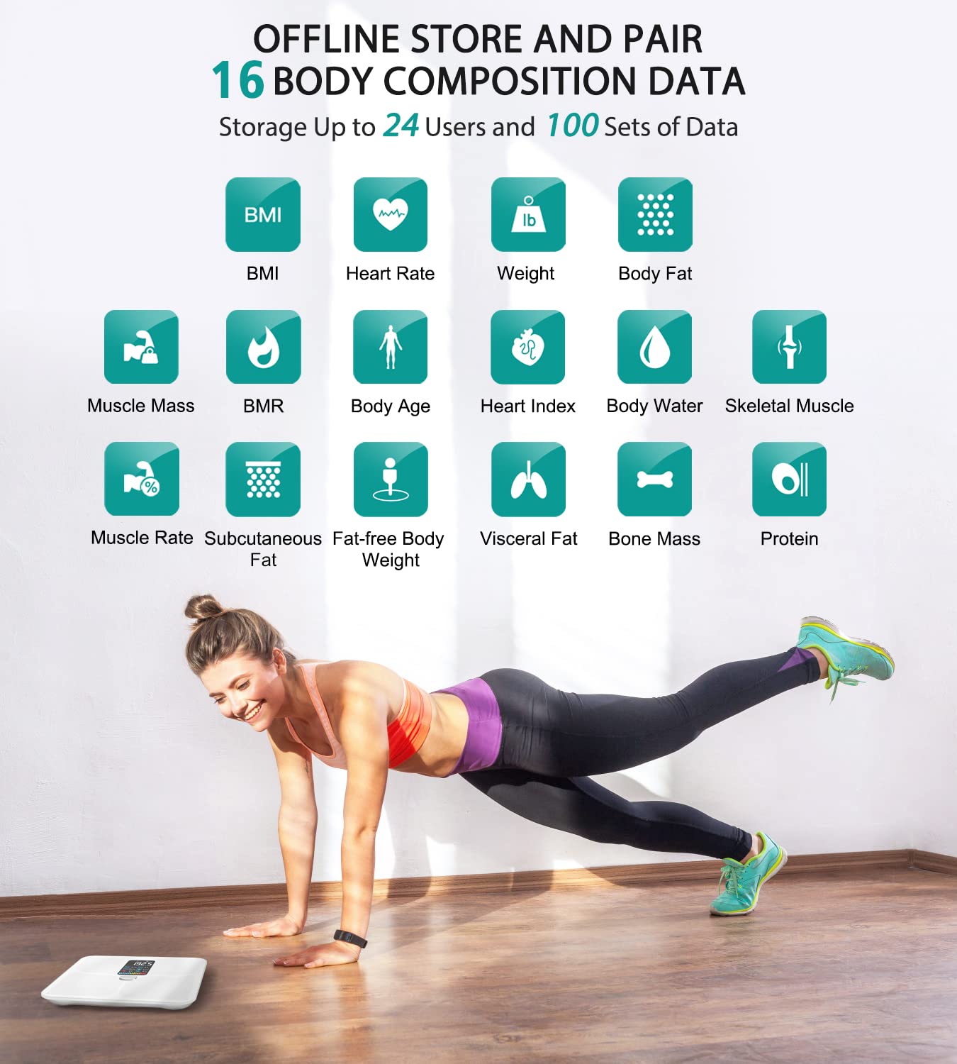 Snapklik.com : Body Fat Scale, ABLEGRID Digital Smart Bathroom Scale ...