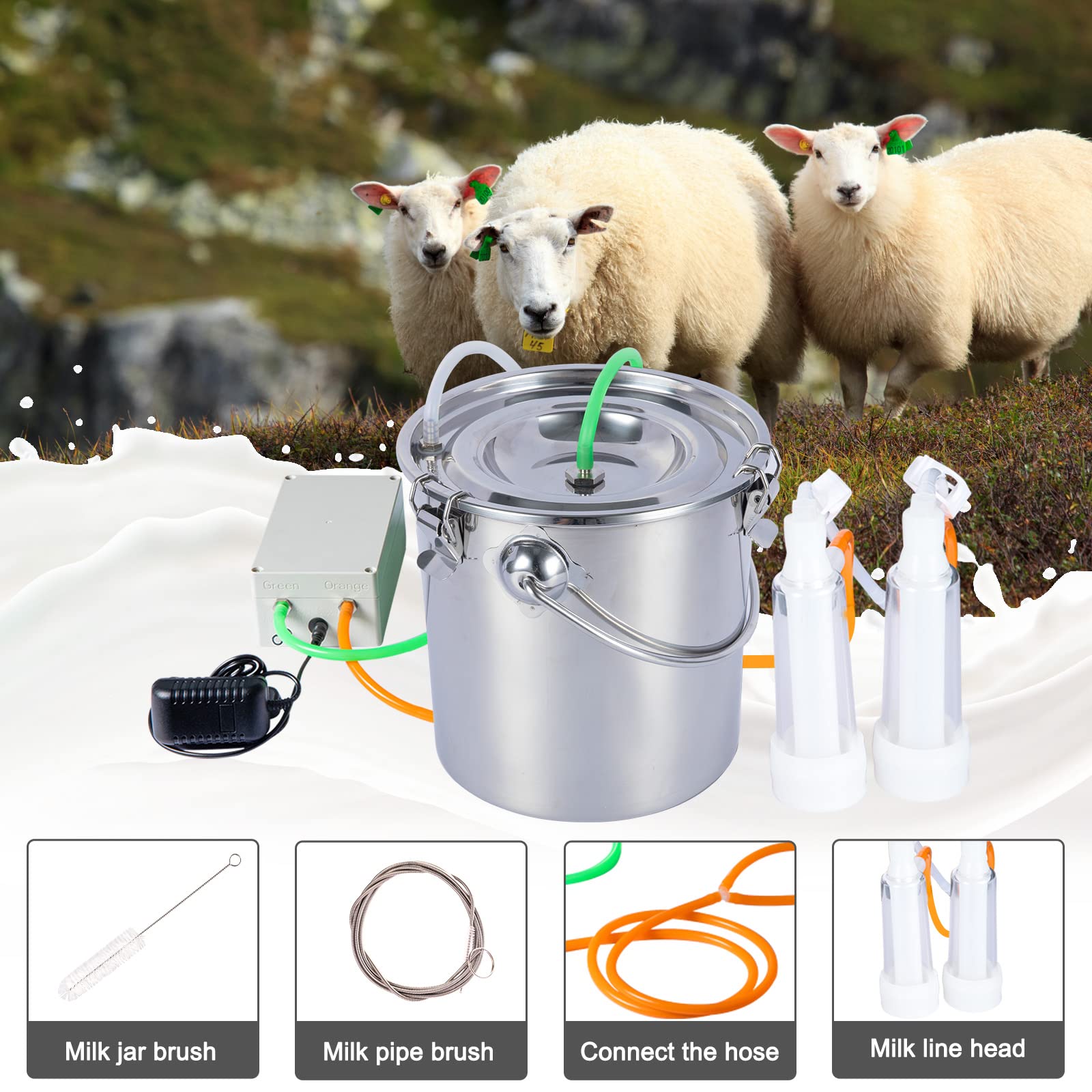 Goat Milking Machine 7L Electric Milk Machine Automatic Goat Milker ...