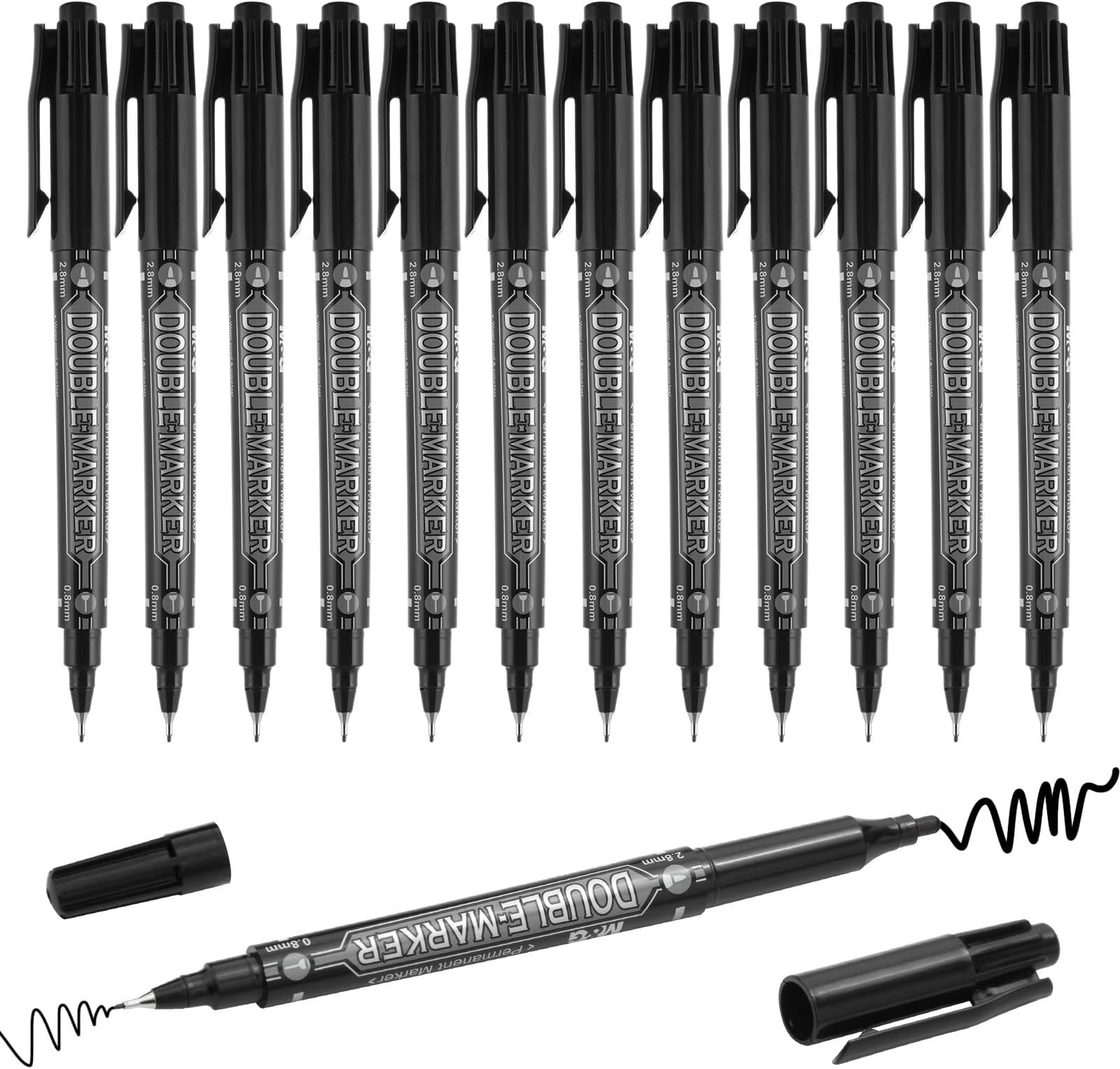 Amazon.com: Affrolling 50 Pcs Black Drawing Pens Bulk Dual Brush ...