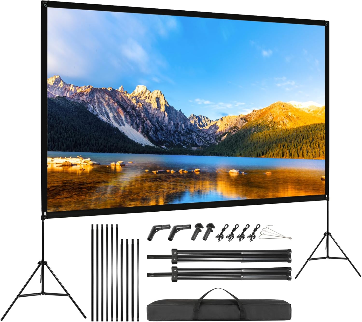 Amazon.com: VISULAPEX 120" Projection Screen with Stand, 4K HD 16:9 ...