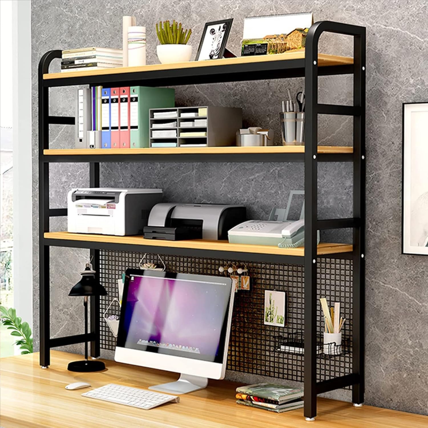 Amazon.com: 3 Tier Desktop Bookshelf/Storage Rack - Printer Stand ...